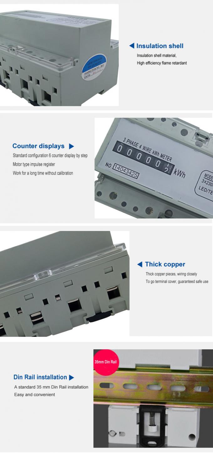 YEM021DF Impulse Register Display 230V Three Phase Energy Meter / Din ...