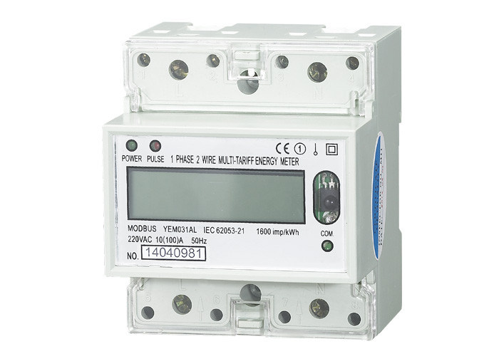 Multi Tariff Two Wire Din Rail Energy Meter Single Phase With 3 Tariff ...